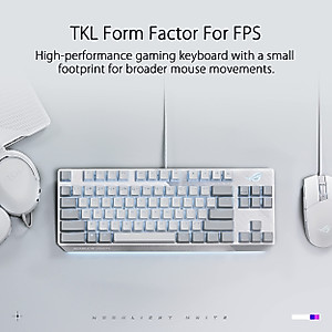 ASUS ROG Strix Scope NX TKL Moonlight White Wired Mechanical RGB Gaming Keyboard | ROG NX Brown Tactile Switches, Aluminum Frame, Aura Sync Lighting, Tenkeyless Design, Quick Toggle Media Keys
