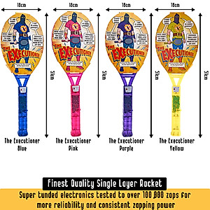 The Executioner Fly Zapper Mosquito, Wasp, Bug, Insect Killer Swatter Electric Fly Zapper Racket Single Layer for Efficient Zapping Indoor Outdoor (Pink)