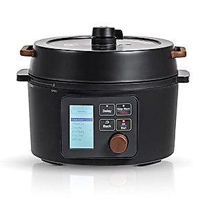 IRIS USA 3 Qt. 8-in-1 Multi-function Pressure Cooker with Waterless Cooking Function, Compact Pressure Cooker for 2-3 People with Pre-Programmed Recipes for Easy Healthy Cooking, Black