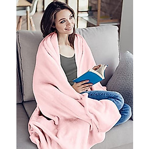 Utopia Bedding Fleece Blanket Throw Size Pink 300GSM Luxury Fuzzy Soft Anti-Static Microfiber Bed Blanket (60x50 Inches)