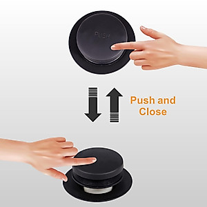 Black Bathtub Drain Tip Toe Tub Conversion Kit Assembly,Wellup Tub Drain Trim Kit with Two Hole Overflow Faceplate,Matte Black