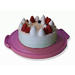 HelloCupcake Portable Cake and Cupcake Carrier / Storage Container - 10.4" Diameter (Inside Cover), Translucent Dome - Perfect for Transporting Cakes, Cupcakes, Pies, or Other Desserts (Purple)