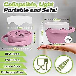 Foldable Snack Cup for Toddlers and Babies - Non-Spill Snack Container for Toddlers Made of Food-Grade Silicone - BPA and Phthalates-Free Baby Snack Container with Lid (red)