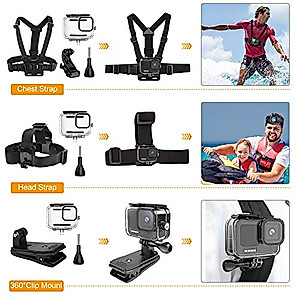 Kuptone 52 in 1 Accessories Kit Bundle for Gopro 11 10 9 Waterproof Housing Filters Silicone Case Head Chest Strap Suction Cup/Bike Mount Floating Grip