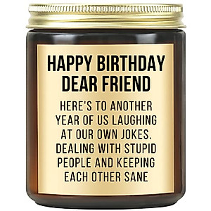 Birthday Gifts for Women - Funny Gifts for Best Friend Bestie BFF Coworker Friendship Present Lavender Scented Candle