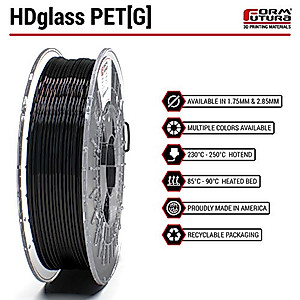 PETG Filament HDglass 1.75mm Blinded Black 750 Gram 3D Printer Filament