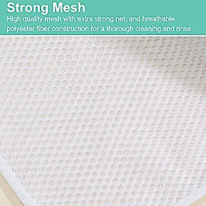BAGAIL HoneyComb Laundry bag for Delicates, Mesh Wash Bag with Premium Zipper, Blouse, Hosiery, Underwear, Clothing, Travel Storage Organize Bag, Have Hanger Loops (White, 1 Medium)