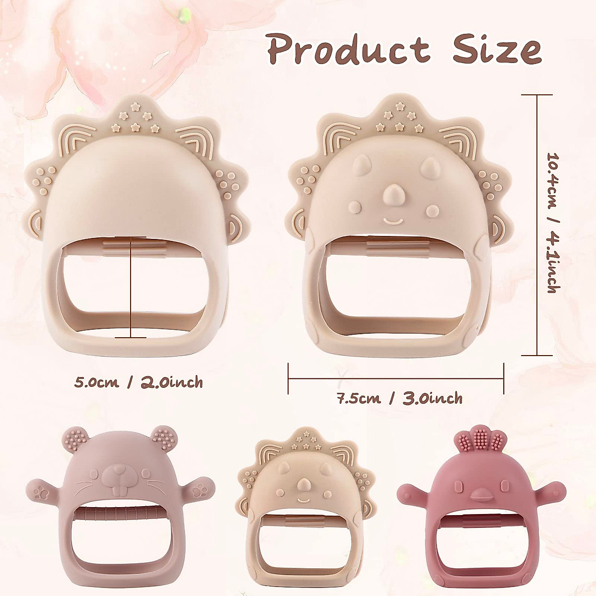 Baby Teething Toys, Teething Toys, Teethers for Babies 3-6 Months, Baby Chew Toys, BPA Free Teether Mitten with Soft Texture for Sensory Exploration and Itching Teething Relief