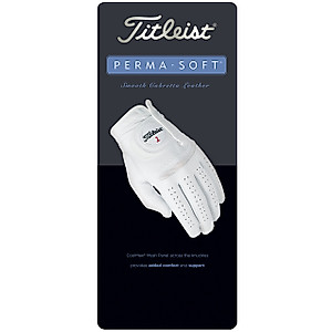 Titleist Perma Soft Golf Glove Womens Reg RH Pearl, White(Large, Worn on Right Hand)