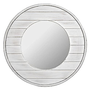 FirsTime & Co. Ellison Shiplap Accent Wall Mirror, 27", Aged White