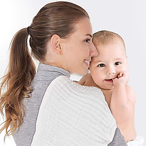 AllSett Health 10 Pack Muslin Burp Cloths Large 20" by 10" 100% Cotton, Hand Wash Cloth 6 Layers Extra Absorbent and Soft White