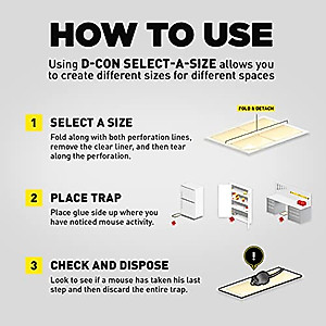 d-CON Pre-Baited Select-A-Size Glue Traps, Mouse, Ants, Cockroaches, and Spiders, Household Pest Sticky Trap, Ready to Use Indoors, 72 Count