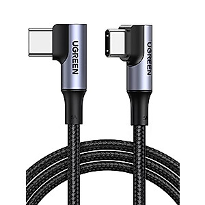 UGREEN 100W USB C Cable 90 Degree PD3.0 Fast Charging Compatible with MacBook Pro 2022, iPad Pro 2022, Elitebook, Dell XPS/Inspiron, Samsung Galaxy S23/S22/Z Fold, Pixel, Switch, etc. 3.3FT