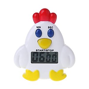 HELYZQ Kitchen Timer Cute Cartoon Chicken Electronic LCD Digital Countdown Kitchen Timer Cooking Baking Helper 100 Minutes Reminder