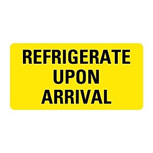 LabelValue.com | REFRIGERATE UPON ARRIVAL Medical Labels LV-MQC12