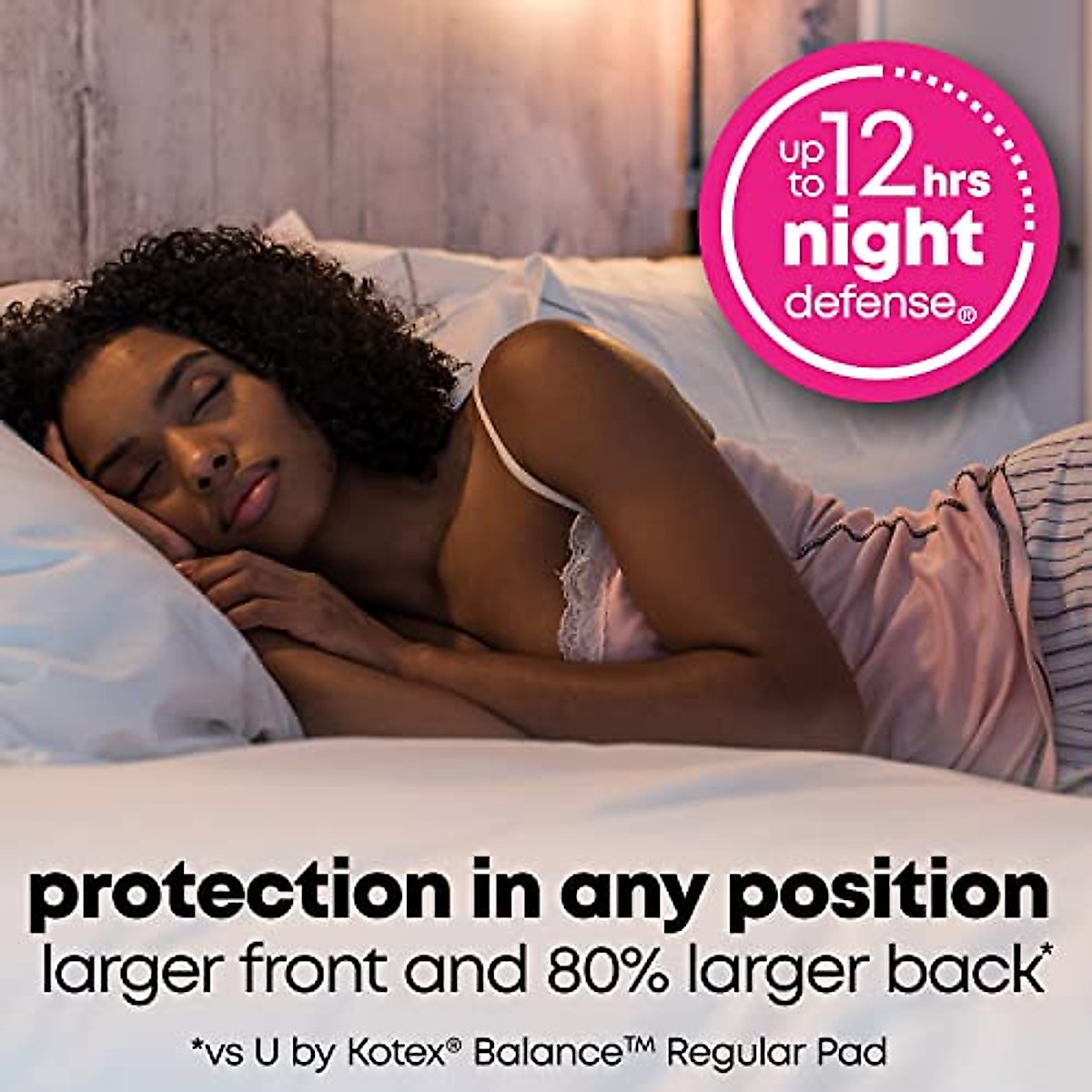 U by Kotex Balance Ultra Thin Overnight Pads with Wings, Extra Heavy Absorbency, 30 Count (Packaging May Vary)