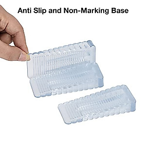 HOME MASTER HARDWARE 3.5in Clear Rubber Wedge Door Stopper Wall Protector Door Stop Wedge Non Marking No Sliding for Hotel, Home, or Office 8 Pack Light Blue