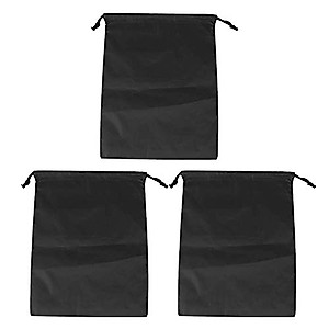 Storage Bags, Nylon Drawstring Storage Bags proof Storage Bags for Shoes Clothes Organizer(Black)