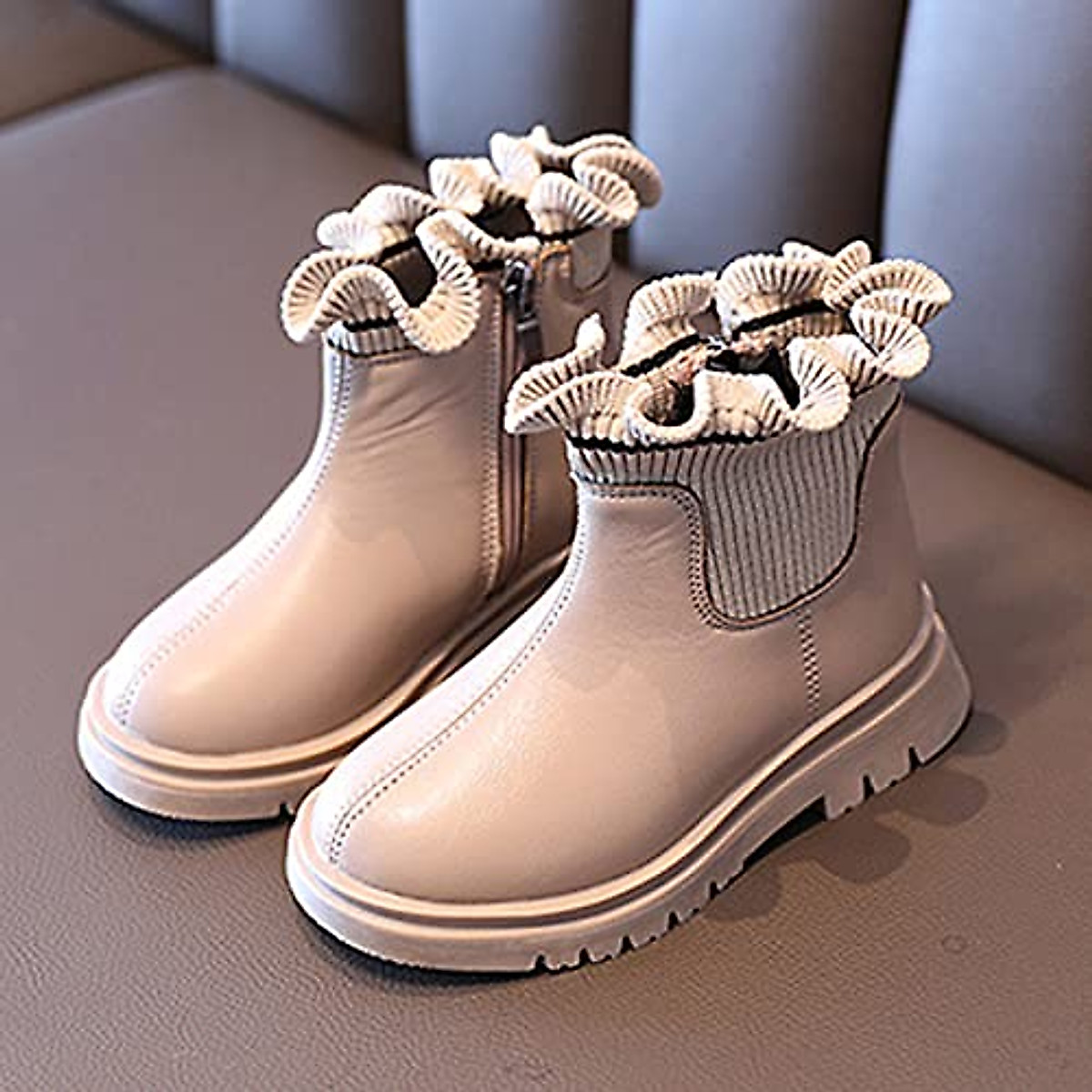Girls Shoes Solid Color Short Boots Shoes Fashion Non Slip Breathable Nude Women Boots Toddler on Boots (Pink, 9-9.5 Years Big Kids)