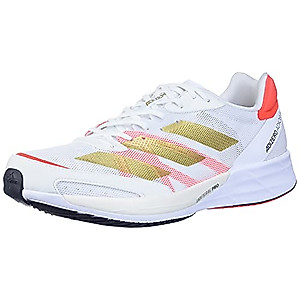 adidas Adizero Adios 6 Running Shoe - Women's FTW White/Gold Metallic/Solar Red, 6.5