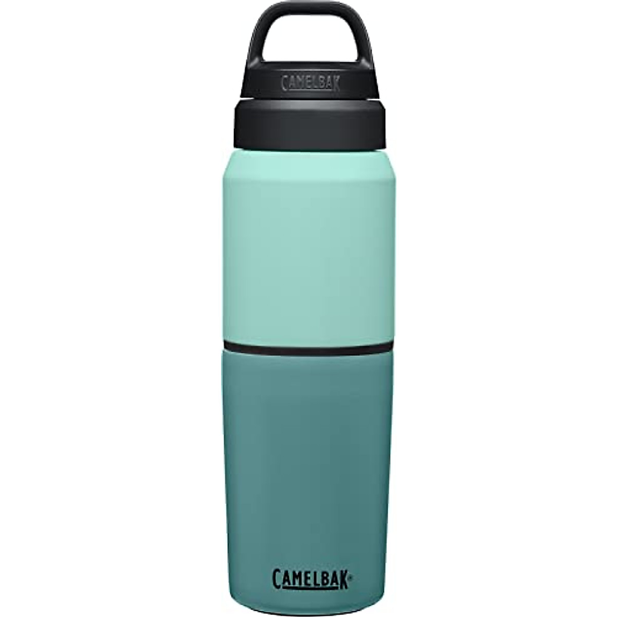 CamelBak MultiBev Water Bottle & Travel Cup – Vacuum Insulated Stainless Steel – Coastal/Lagoon – 17 oz bottle & 12 oz cup
