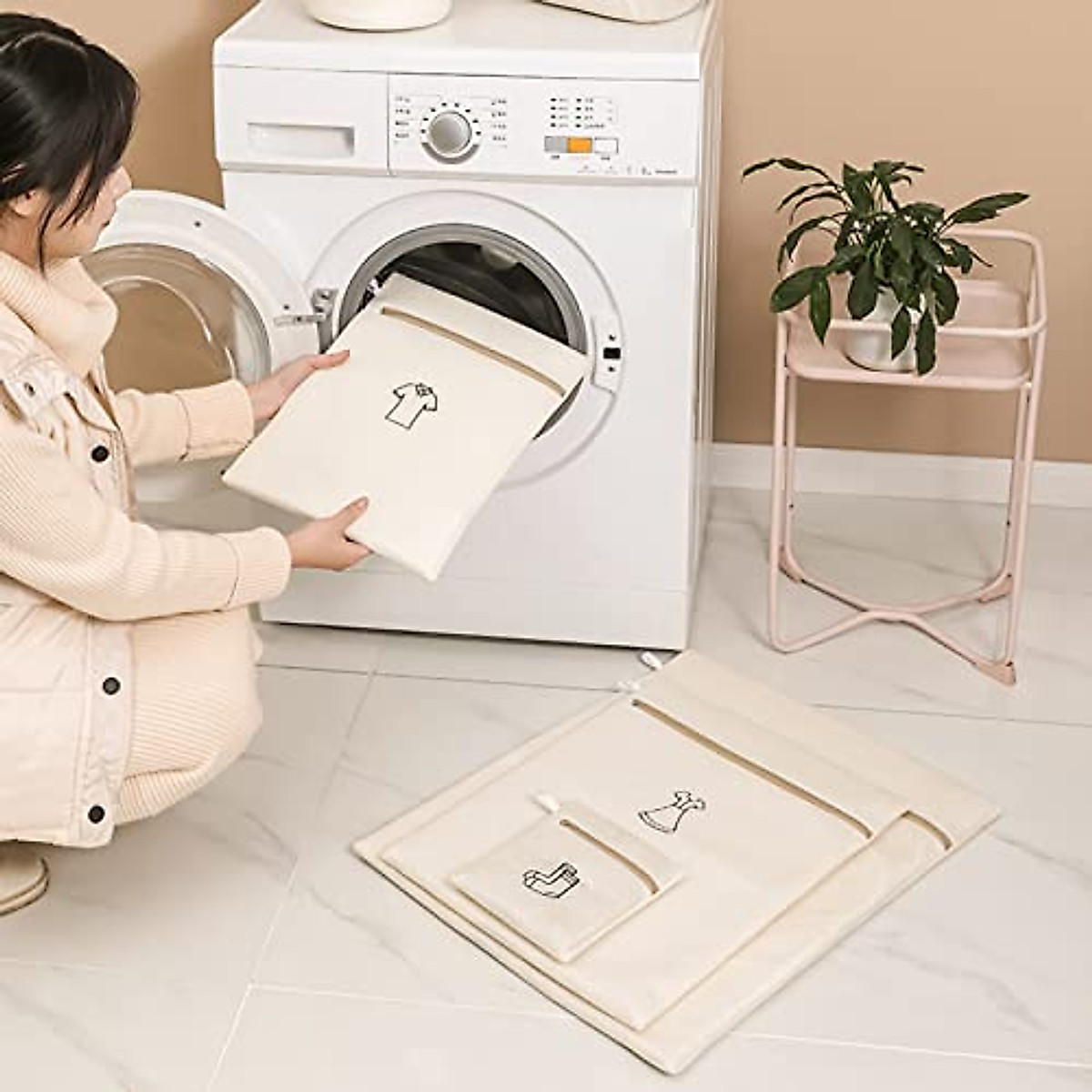 Xrrxy 6 PCS Durable Honeycomb Mesh Laundry Bags, Delicates Wash Bags for Lingerie Stockings for Clothing Washing Bags for Laundry, Blouse, Bra, Hosiery, Stocking, Underwear