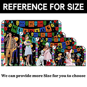 ZTHMOE 72x43inch Polyester Day of The Dead Backdrop Mexican Dia DE Los Muertos Photography Background Fiesta Sugar Skull Flowers Party Decorations Photo Banner Props with Four Holes Easy to Hang