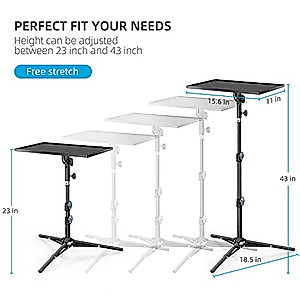 CODN Projector Stand, Foldable Projector Mount Laptop Tripod Adjustable Height 23'' to 43'', Universal Outdoor Laptop Floor Stand for Computer, Book, Music Notes, Sound Media, DJ Equipment