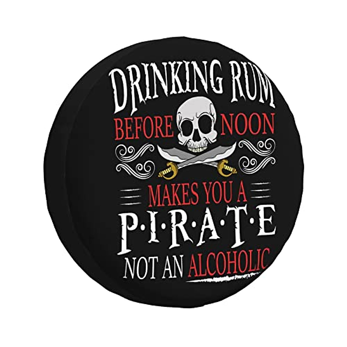 Rum Noon Pirate Drinking Funny Tire Cover Universal Fit Spare Tire Protector for Truck, SUV, Trailer, Camper, Rv
