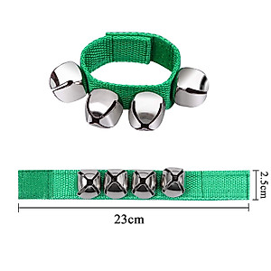 Cooraby 24 Pack Christmas Band Wrist Bells Bracelets Musical Instruments Wrist Bells Ankle Bells for Christmas Party Favors