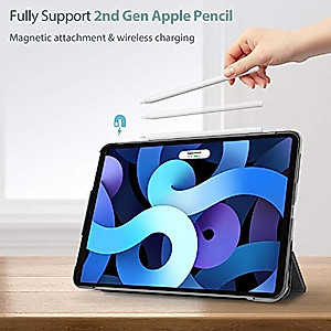 ProCase iPad Air 5th Generation Case 2022 / iPad Air 4th 2020 Case 10.9 Inch, Slim Stand Hard Back Shell Protective Smart Cover Cases for iPad Air 5th A2589 A2591/ Air 4th Gen A2316 A2324 -Black