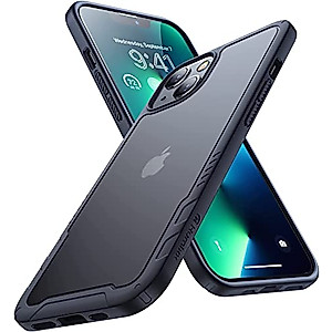 Humixx Designed for iPhone 13 Case & iPhone 14 Case [10FT Military Grade Drop Protection] [Anti-Scratch & Anti-Fingerprint] Shockproof Translucent Matte Back with Soft Bumper Protective Case, Black