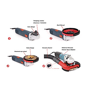 Aidelife Surface Grinding Dust Shroud for Angle Grinders 115mm/125mm+Diamond Grinding Cup Wheel 125mm