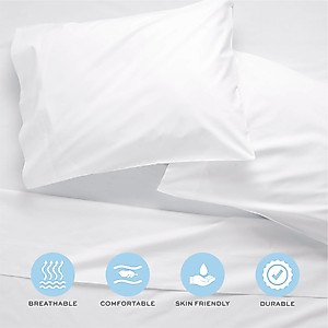 White Classic White Cotton Pillow Cases Standard Size Set of 12, Heavy Weight Quality Pillowcase with T-180 Thread Count, Elegant Double Stitched Tailoring Pillowcases, Pillow Covers 20x30 Inch