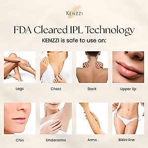 Kenzzi IPL PRO Hair Removal Device - IPL Laser Hair Removal and Rejuvenating Technology - Pain-Free At Home Laser Hair Removal for Whole Body Treatment