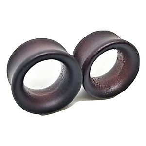 Organic Stained Bamboo Tunnel Ear Plugs - Double Flare Saddle - 7 Sizes - Pair - New (0 Gauge (8mm))