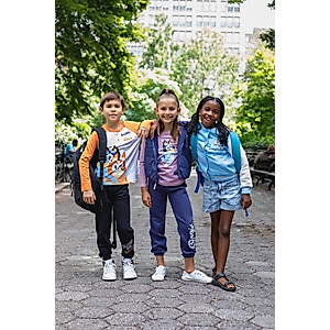 Bluey Little Girls Zip Up T-Shirt and Jogger Fleece Pants 3 Piece Blue/Gray 7-8