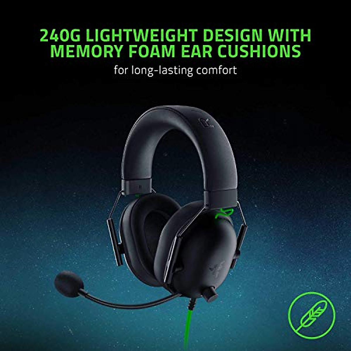 Razer BlackShark V2 X Gaming Headset: 7.1 Surround Sound Capable - 50mm Drivers - Memory Foam Cushion - for PC, PS4, Nintendo Switch - 3.5mm Headphone Jack - Classic Black (Renewed)
