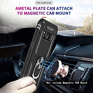 LeYi for Samsung Galaxy S8 Case [Not Fit S8 Plus], Galaxy S8 Phone Cases with [2 PCS] 3D Curved Screen Protector, [Military-Grade] Protective Case Cover with Ring Kickstand for Samsung S8, Black