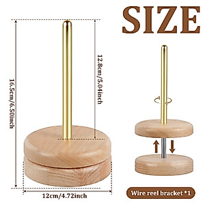 Wooden Yarn Holder Revolving Yarn Ball Stand Rotatable Beech Wood Yarn Skein Spinner Spindle Wooden Sewing Crocheting Tool Yarn Thread Holder Dispenser for Knitting