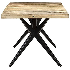 BUKSCYJS Multifunctional Dining Room Table,Dining Room Table,Dining Table,Strong and Sturdy Suitable for Kitchen,Dining Room,Living Room 63"x31.5"x29.9" Rough Mango Wood