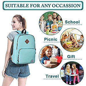 VASCHY School Backpack, Ultra Lightweight Backpack for Women Bookbag for Kids Teen Boys Girls Aqua