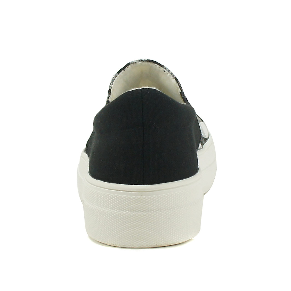 Soda TOPSHOE ave- Hike Platform Slip- On Sneaker w/Cushion Foam (8.5, Gingham Black, Numeric_8_Point_5)