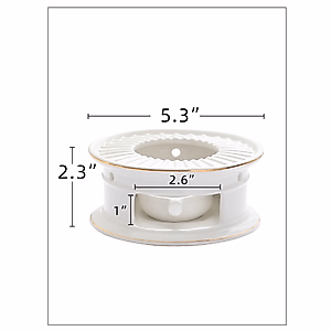 Teapot Warmers Ceramic Teapot Warmer Coffee and Milk Tea Warmer Tea Set(with Candle Hold)