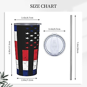 VKKOEWL Costa Rican American Flag Costa Rica Roots Stainless Steel Insulated Tumbler 20 Oz Travel Water Bottle Coffee Mug Drink Cup With Lid Straw