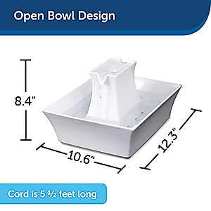 Drinkwell Pagoda Pet Fountain - From PetSafe in Knoxville, TN - Dog Water Bowl Dispenser - Multiple Angles to Drink From - Filters Included - Dog Fountain Provides Water When Power’s Out - White