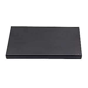 JPCRAFT Metal Tray Organizer with Handles for Bathroom Storage Kitchen Coffee Cups, Black, 11.8 by 7.8-inch