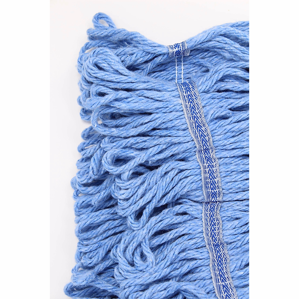Turkey Creek Essentials Mop Heads Commercial Grade USA Made Looped End Heavy Duty Large Mop Head of Blue 4-Ply Synthetic Yarn Industrial Wet Mop Head Replacement and String Mop Refills (6, Large)