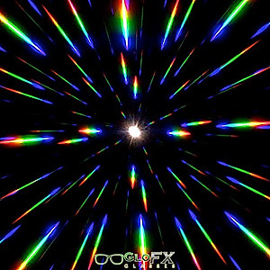 GloFX Black Diffraction Ski Goggles - Rainbow Gradient Rave Prism Kaleidoscope Lightshow Lenses Edm Music Festival