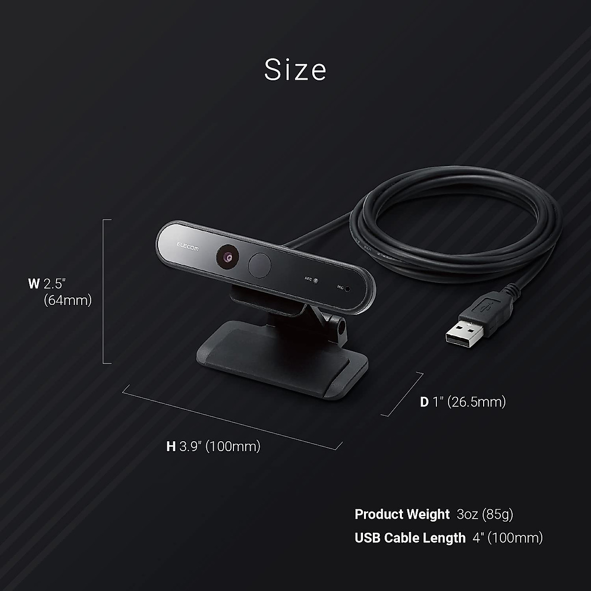 ELECOM Facial Recognition Webcam, Windows Hello Full HD 1080P 30FPS, Streaming, Compatible with Windows 11, Windows 10, Easy Login for Desktop & Laptop (UCAM-CF20FBBK)